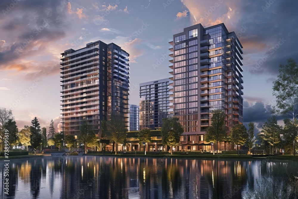Contemporary high-rise residential complex Offering luxurious living ...