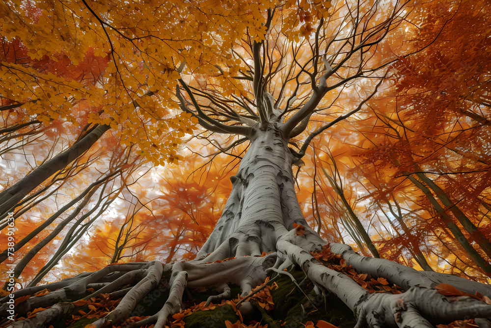 European beech (Fagus sylvatica) - Europe - European beech trees have ...