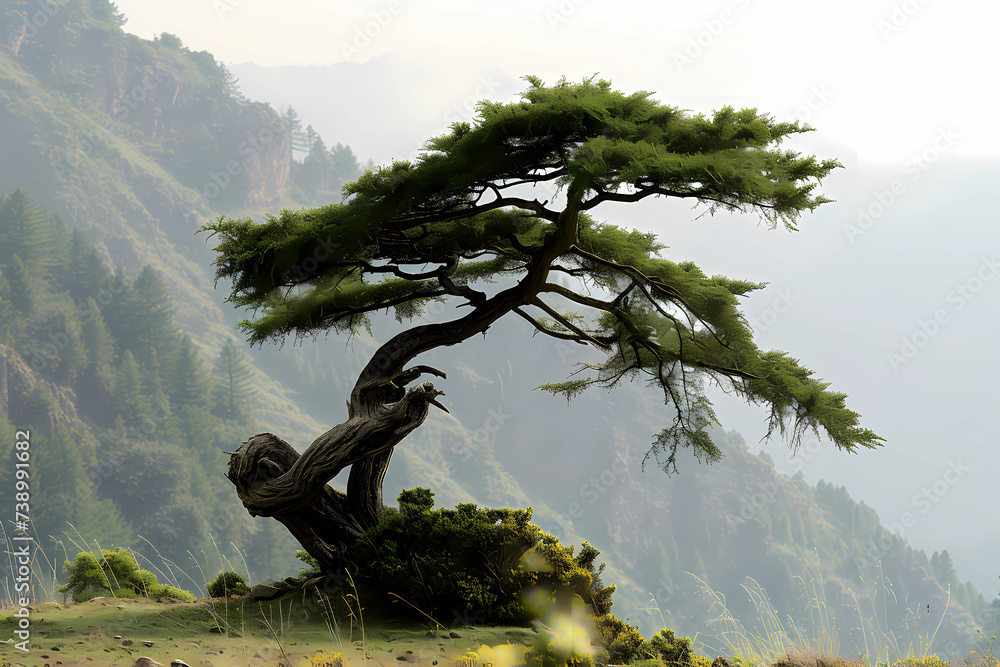 Himalayan cedar (Cedrus deodara) - Large evergreen trees with spreading ...