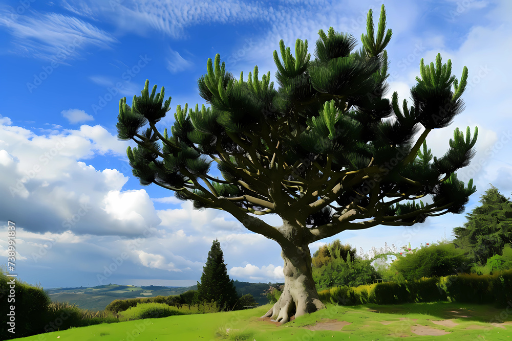 Monkey puzzle tree (Araucaria araucana) - Chile - This evergreen ...