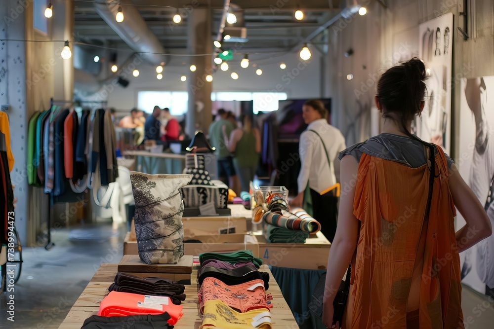 Eco-chic fashion pop-up store Featuring sustainable clothing lines and ...