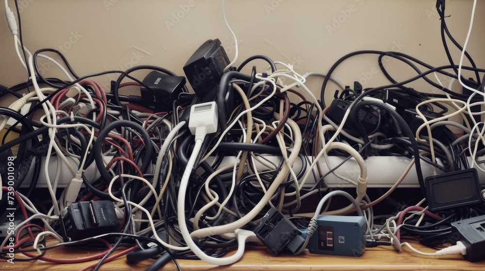 An overloaded outlet, indicating excessive usage of electrical sockets ...