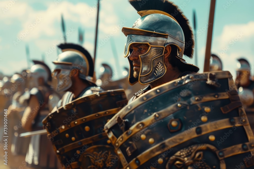 Photo & Art Print Roman gladiators in combat Historical reenactment of ...