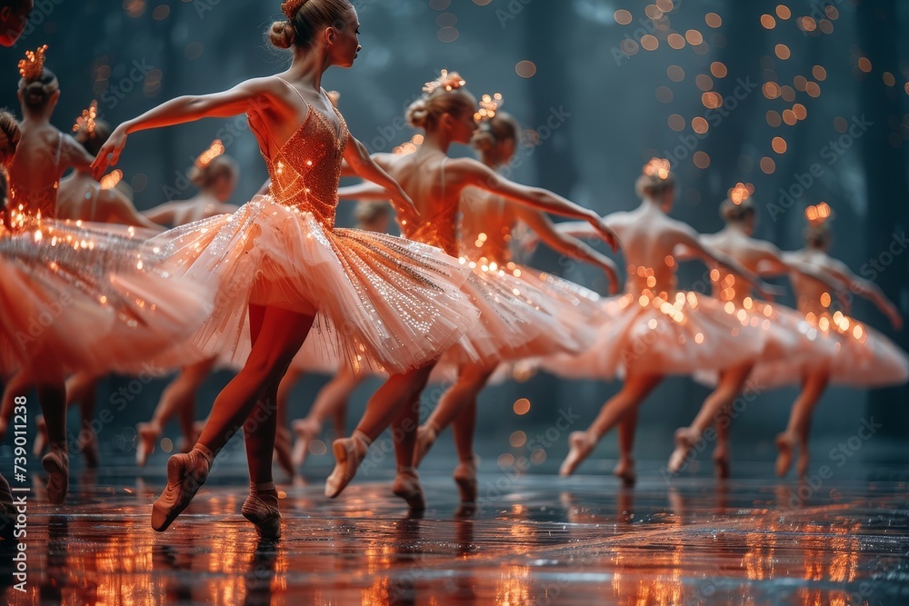 Ballet Girl Charming Performance: Ballet Girl in Light Orange and Beige ...