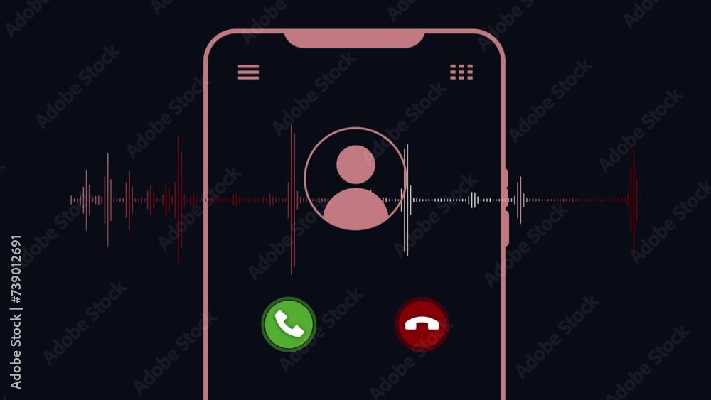 Green accept button and red color call ending button animation with ...