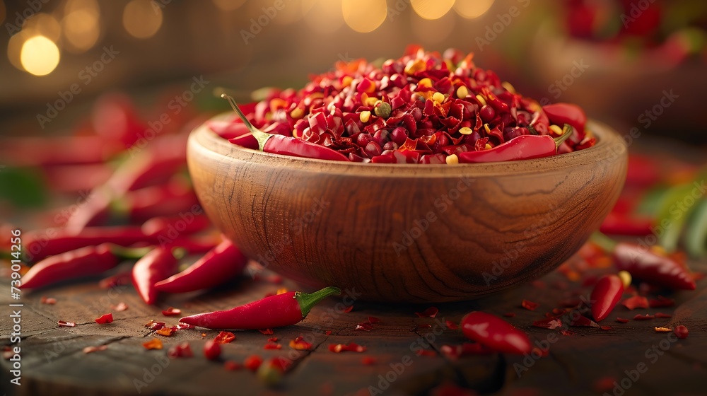 Generative AI : Close up dried chilli background. Red hot chili ...