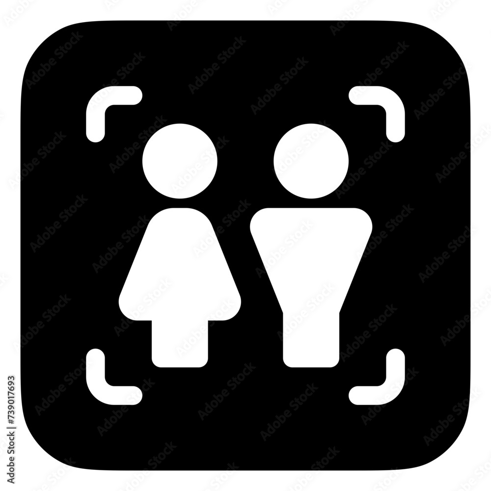 Editable life simulation game, people, couple vector icon. Video game ...