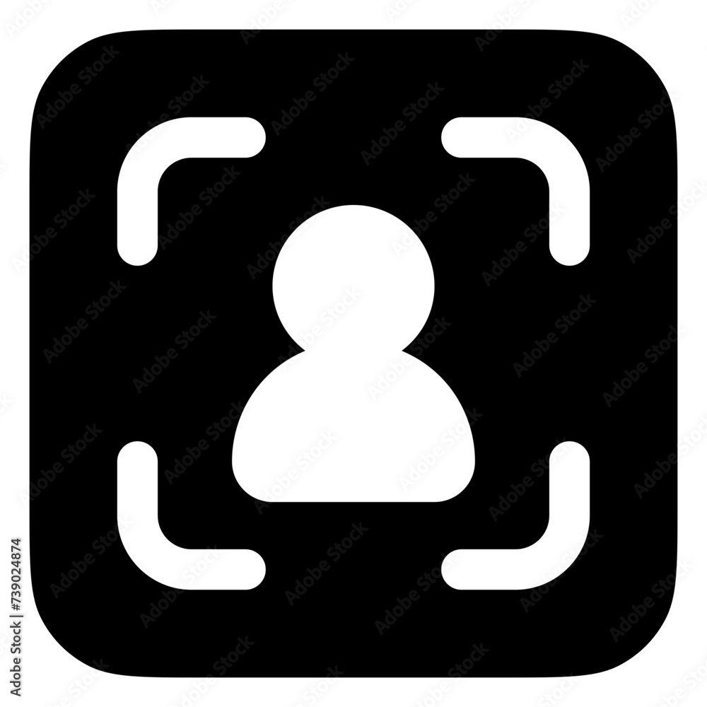 Editable user recognition vector icon. Part of a big icon set family ...