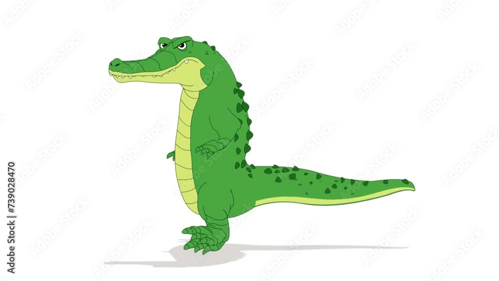 Cartoon Crocodile Walk cycle animation, loop animation sequence with ...