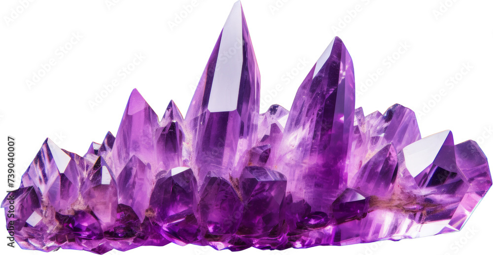 purple violet crystal chunk,fantasy crystal portrait isolated on white ...
