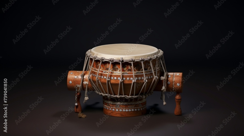 Indian traditional percussion instrument created by hand Dholak Stock ...