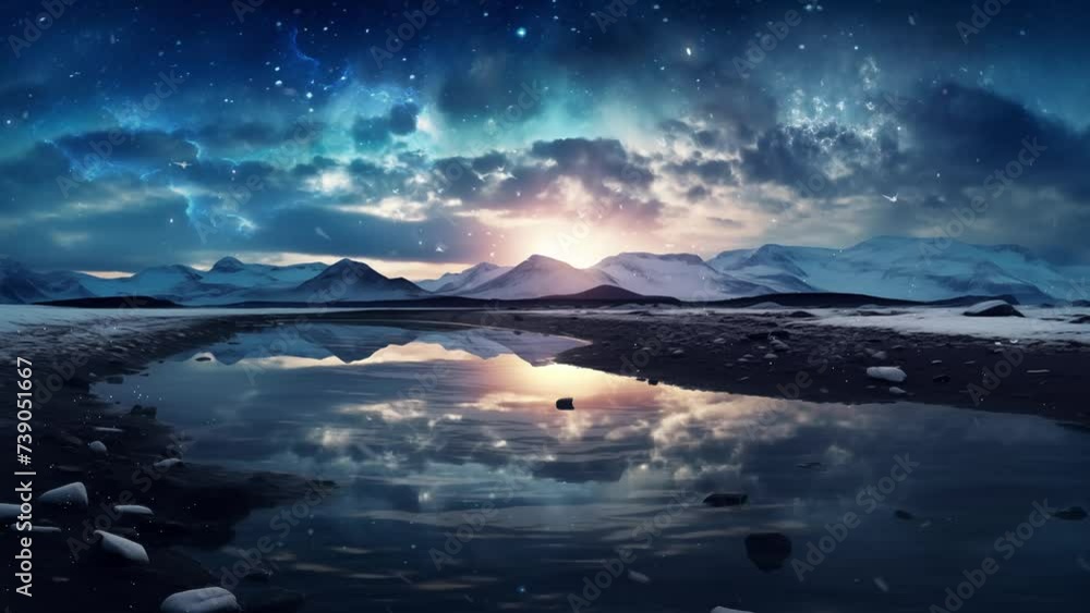 beautiful sky with reflection. an awe inspiring astrophotography image ...