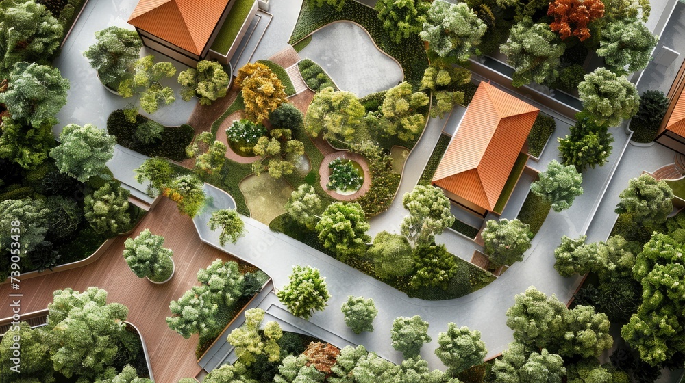 Designing Spaces, Top View of Architectural Plans and Landscape Design ...