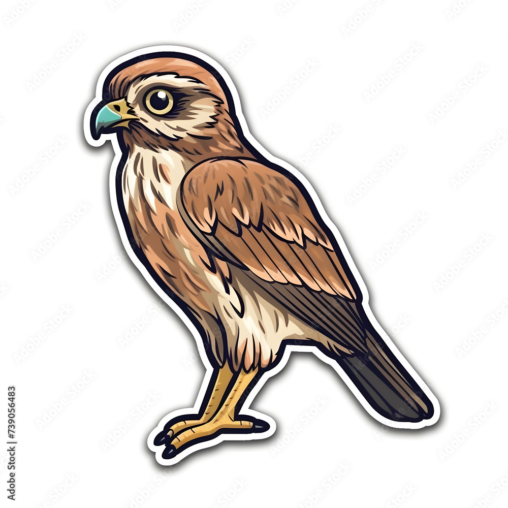 Cartoon harrier sticker illustration Stock Illustration | Adobe Stock