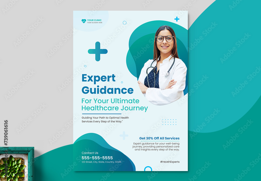 Health Experts Poster Layout Stock Template | Adobe Stock