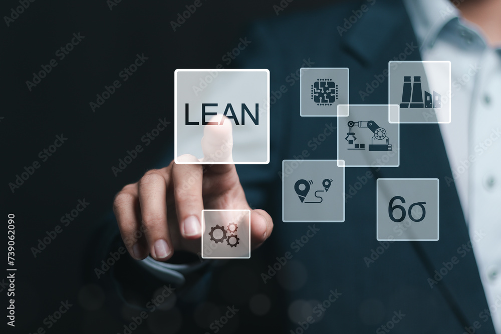 Foto de Lean manufacturing and six sigma management. Quality standard ...