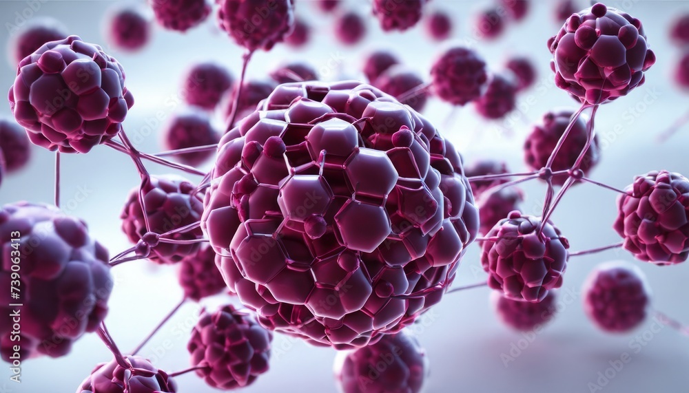 3D rendering of a cluster of cells with a central cell highlighted ...