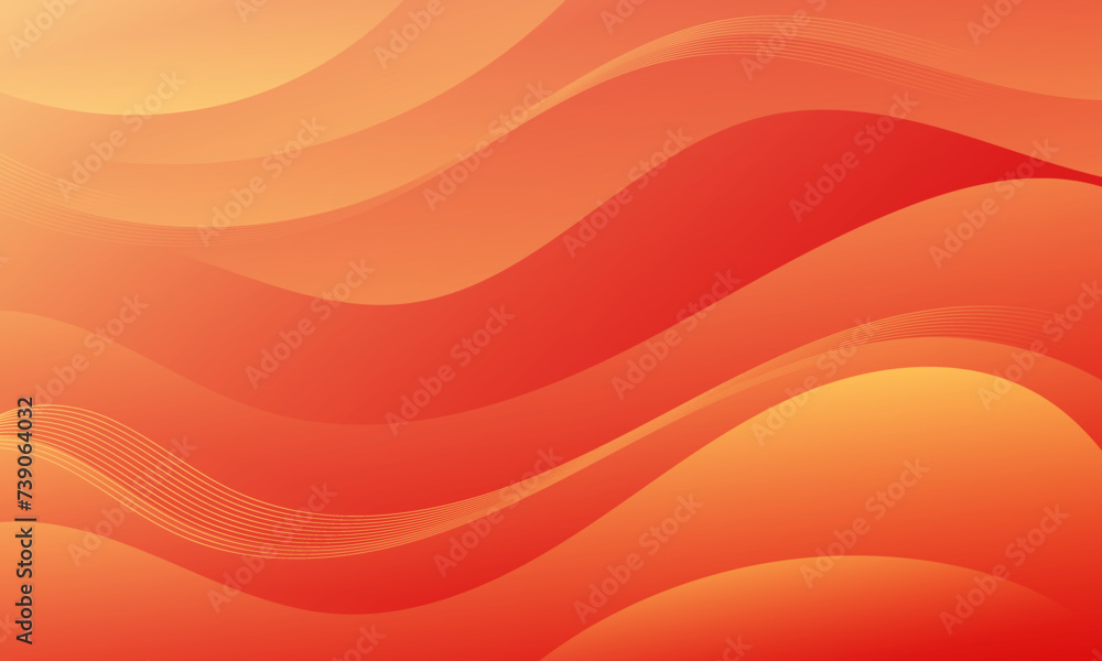 Abstract orange Background with Wavy Shapes. flowing and curvy shapes ...