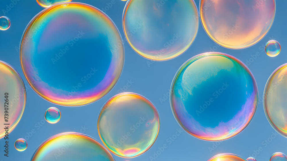 soap-bubbles-floating-in-the-air-perfect-circles-casting-rainbow ...