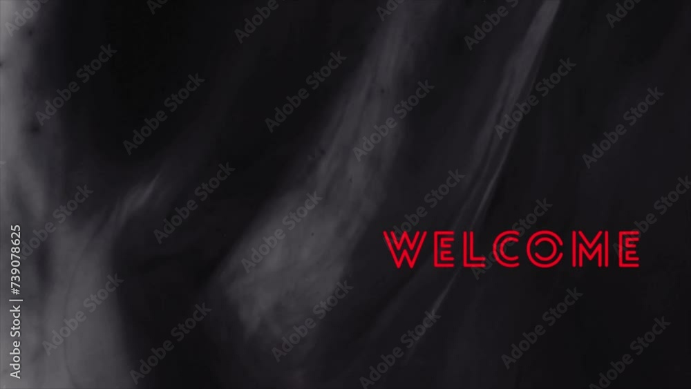 welcome animation sign in red color on black background. luxury welcome ...