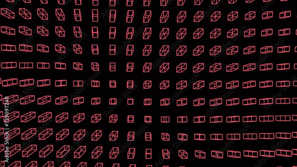 Abstract background of pink rotating rectangles. vj loop blocks rotation. Surface of rectangles ...