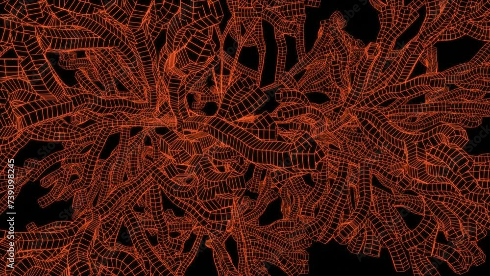 Vidéo Stock Abstract background seamless loop orange roots. Vj loop ...