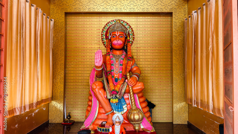 Poster Statue of Lord Hanuman, the Lord of monkeys and devotee of Lord ...