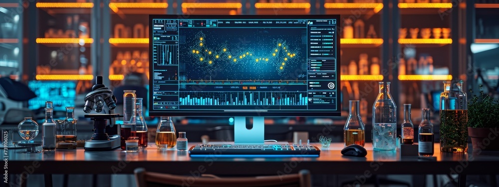 DNA medical screen hologram science hud data analysis body research ...