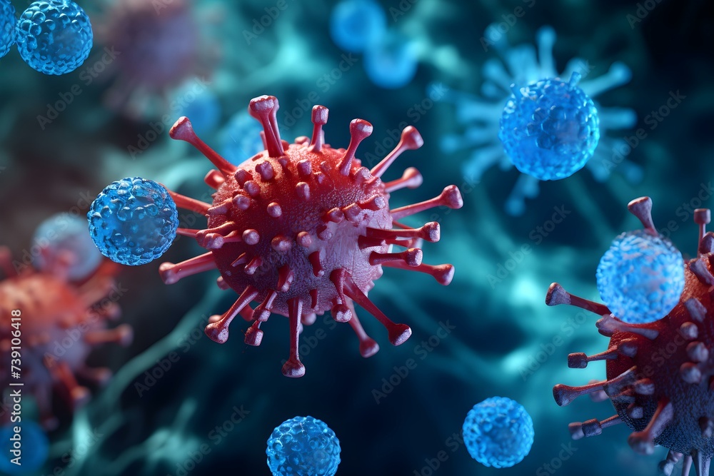 Microscopic View of Virus Highlighting Impact on Health with Epidemics ...
