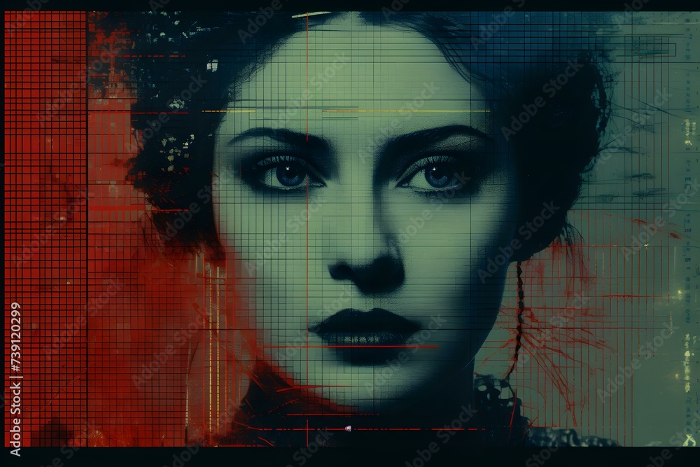 Retrostyle overlay with scanlines vignette border and video error ...