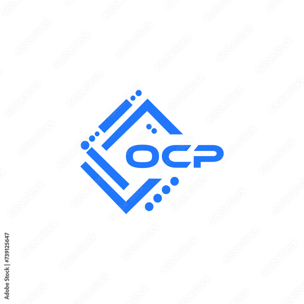 OCP technology letter logo design on white background. OCP creative ...