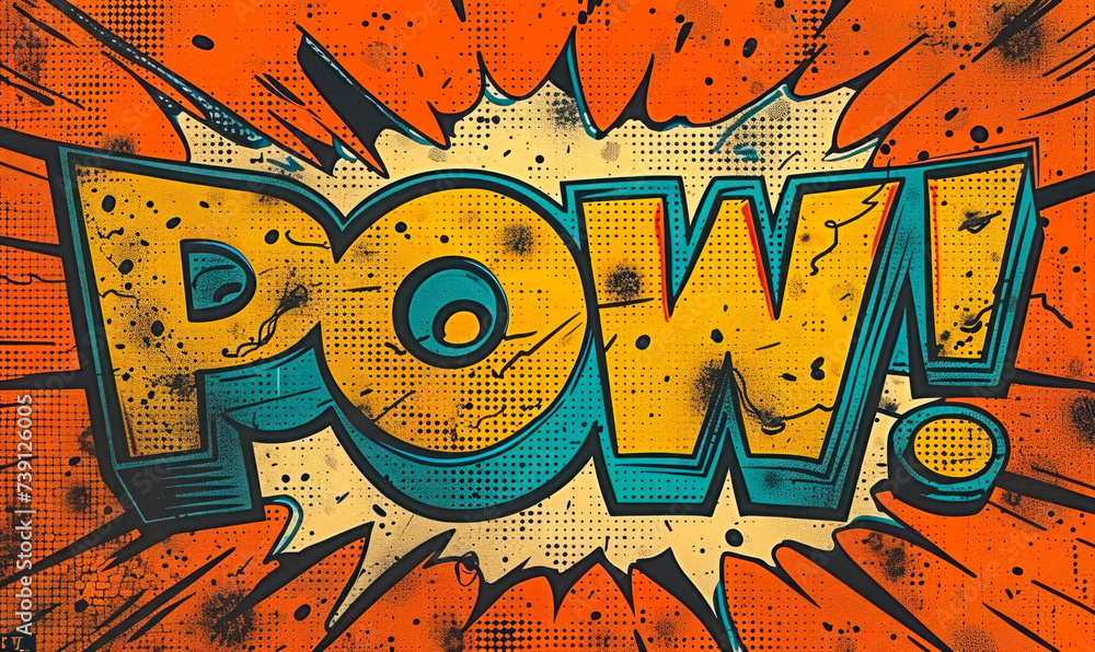 Classic comic book style POW! explosion bubble, with bold lettering and ...