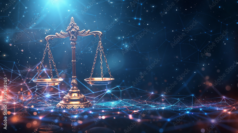 Iconic Law and Justice Symbol, Classic Balanced Scales Against ...