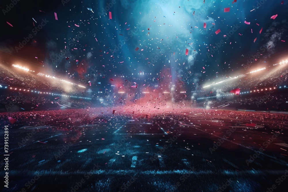 Fans cheering passionately in sports stadium electrifying scene of ...