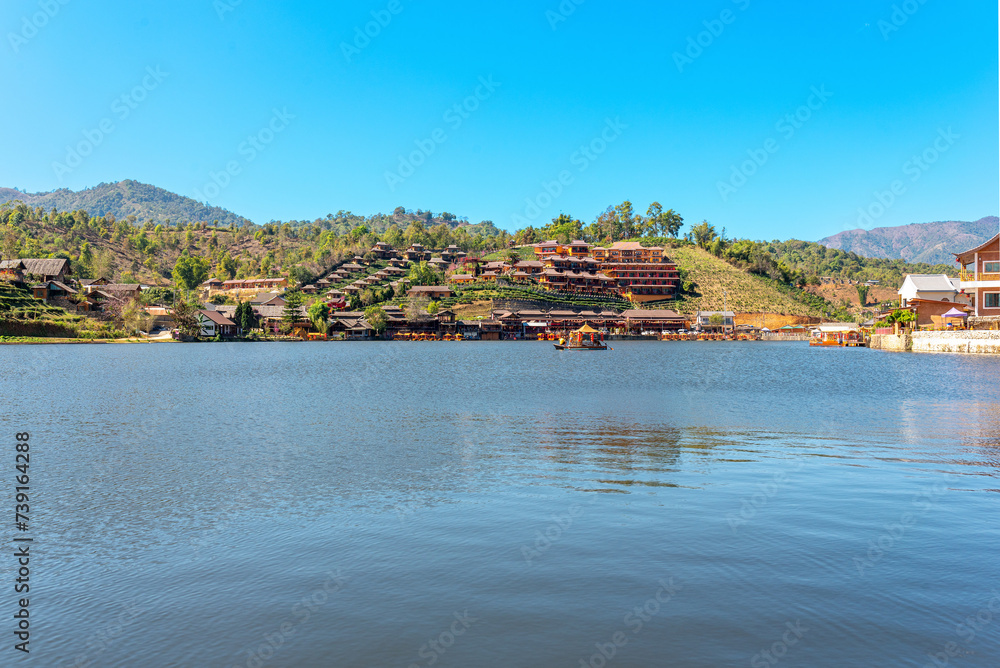 The small village of Ban Rak Thai in the Shan Hills on the border with ...