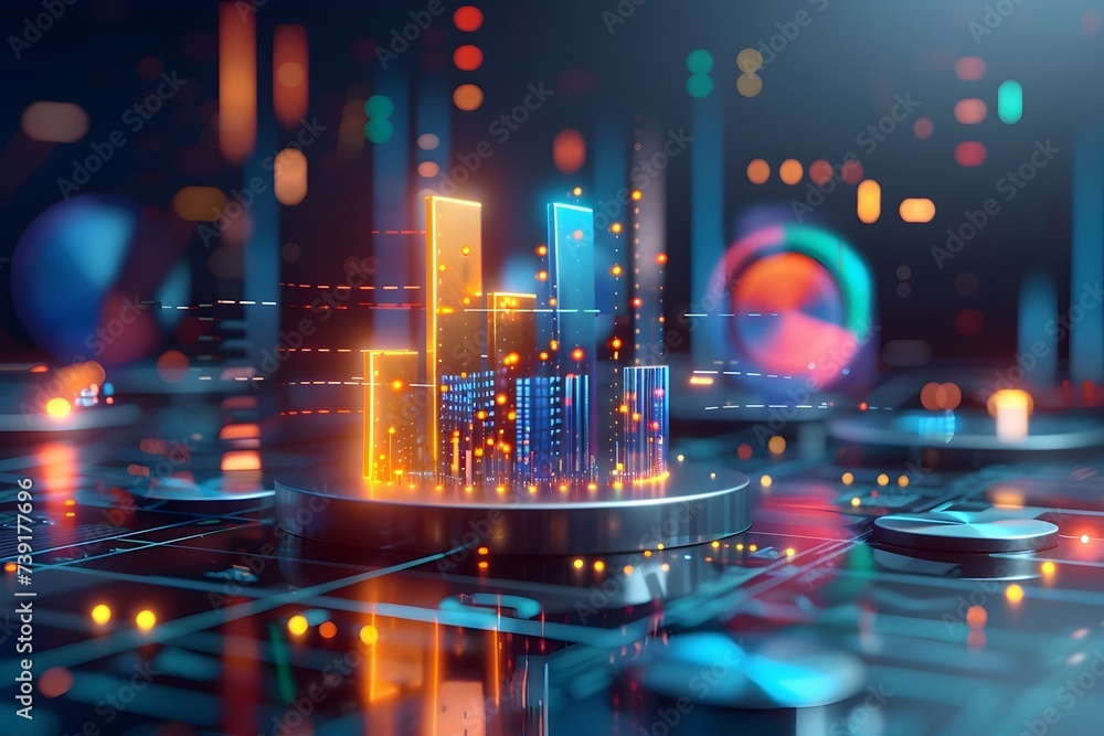 Futuristic Concept with Digital Art and Data Visualization Stock Photo ...