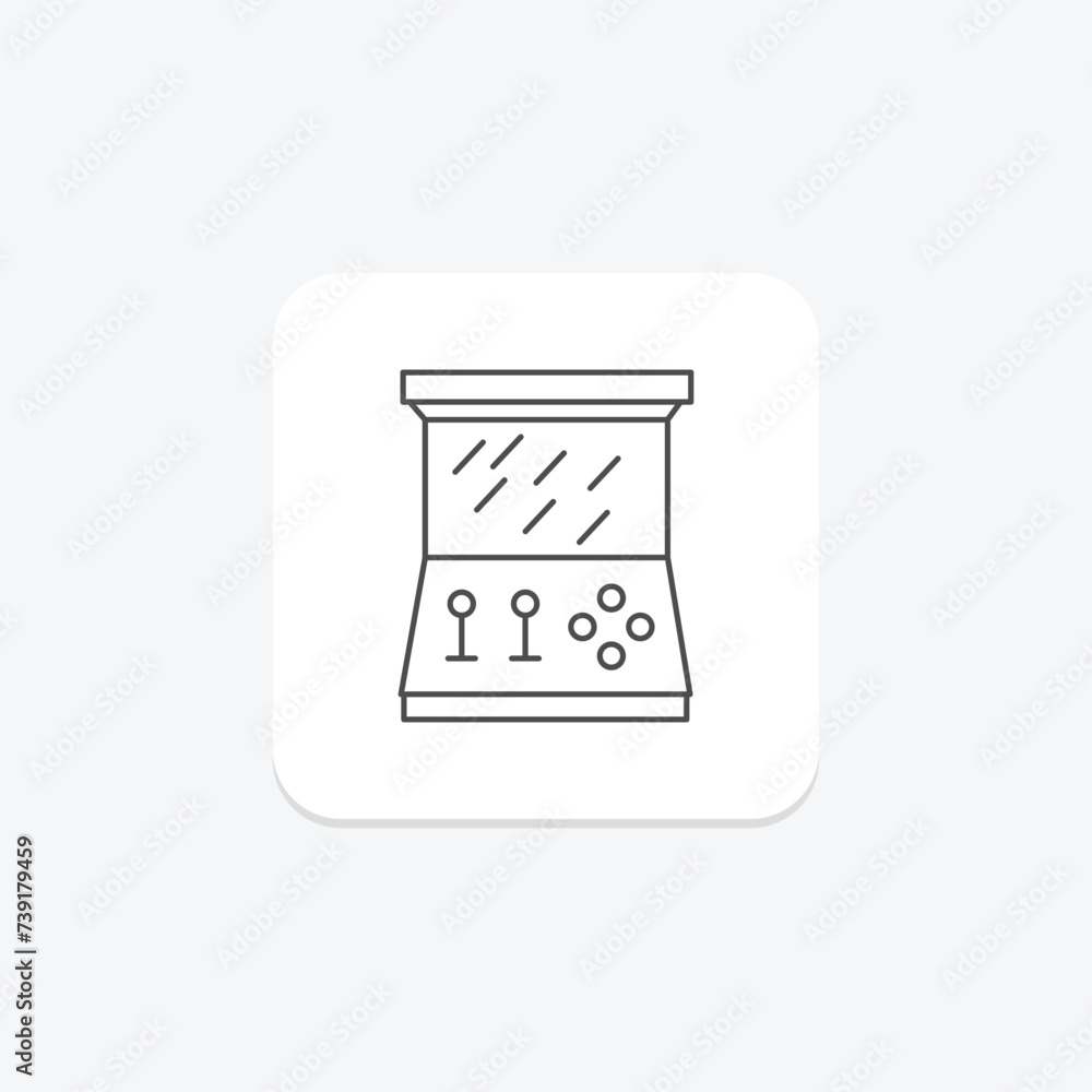 Arcade Games icon, gaming, game, retro, arcade thinline icon, editable ...