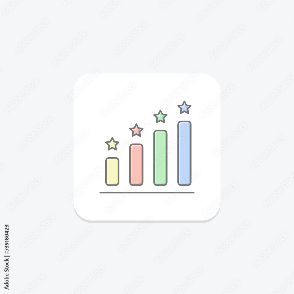 Levels icon, gaming, game, stages, progression lineal color icon ...