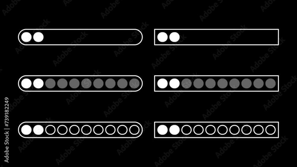 Loading bar status progress motion graphic with alpha channel ...