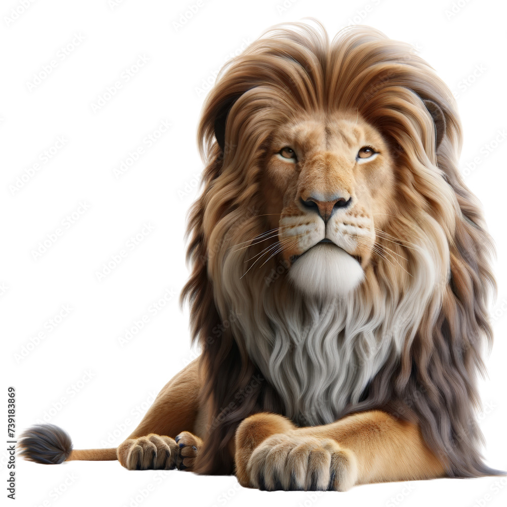 lion in a realistic ,Animal,nature,clipart,png format,3D rendering ...