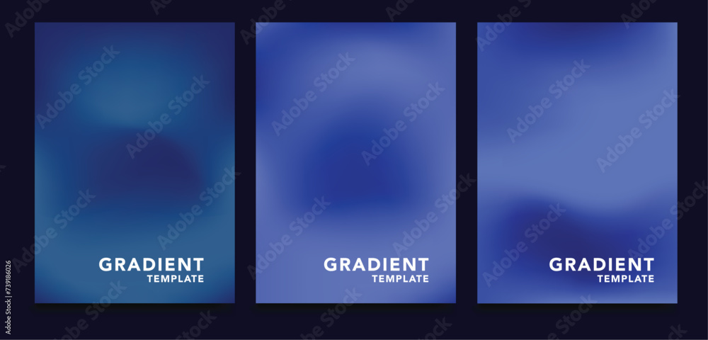 Blue gradient template, dark blue gradient background Stock Vector ...