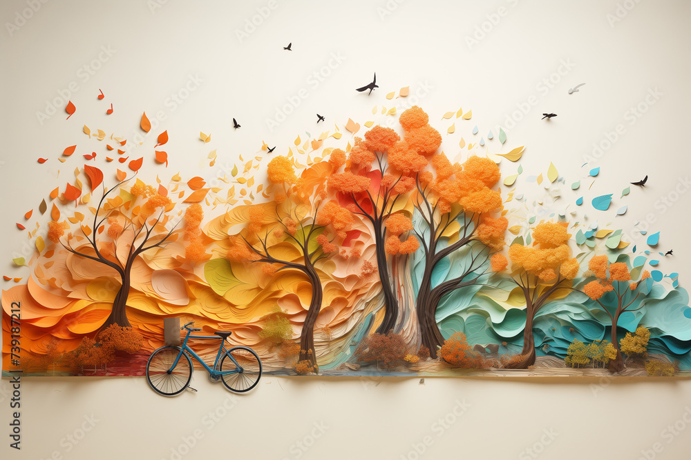 An abstract colorful representation of the cycle of sustainability with ...