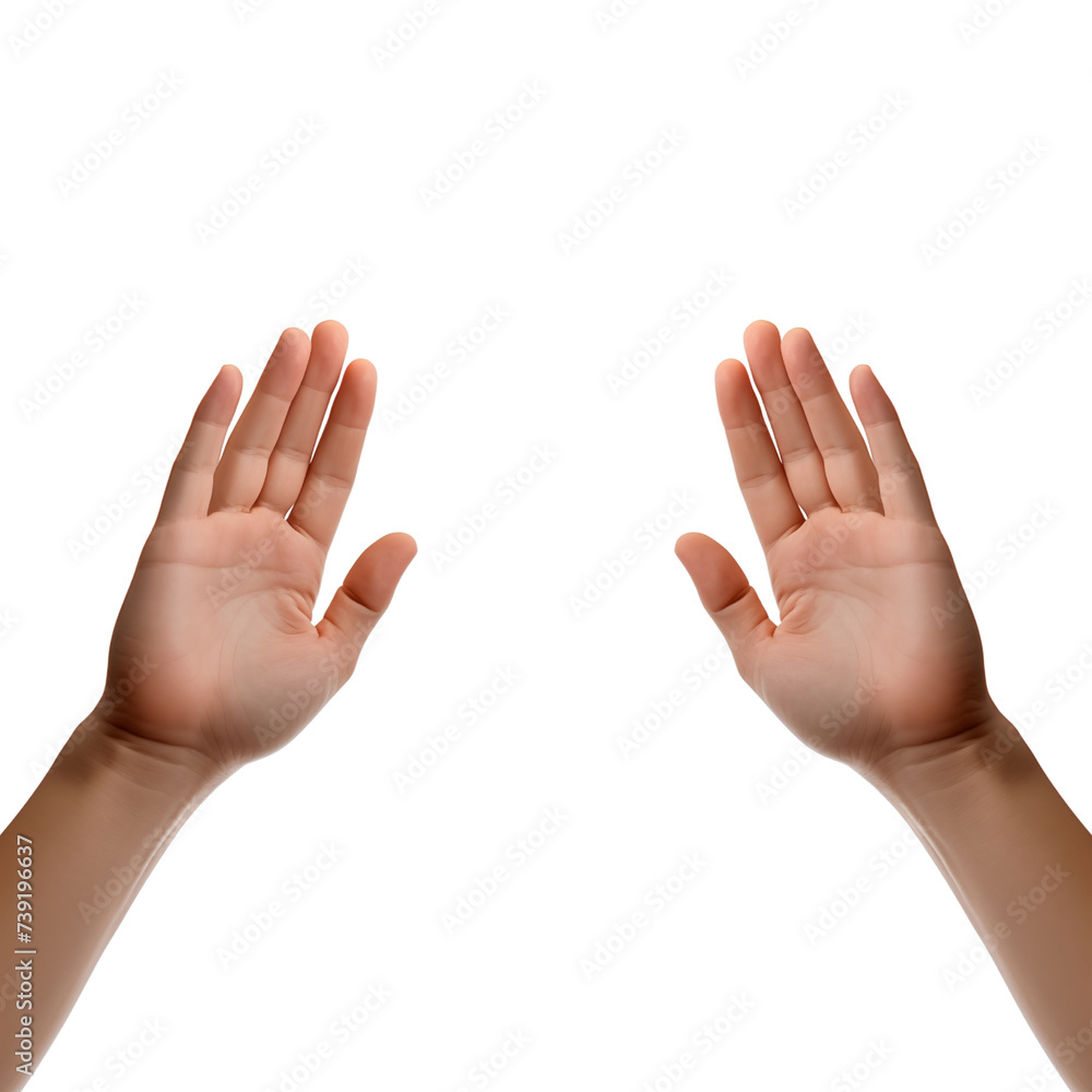 muslim hand doing takbir. hands raised praying position on islam pray ...