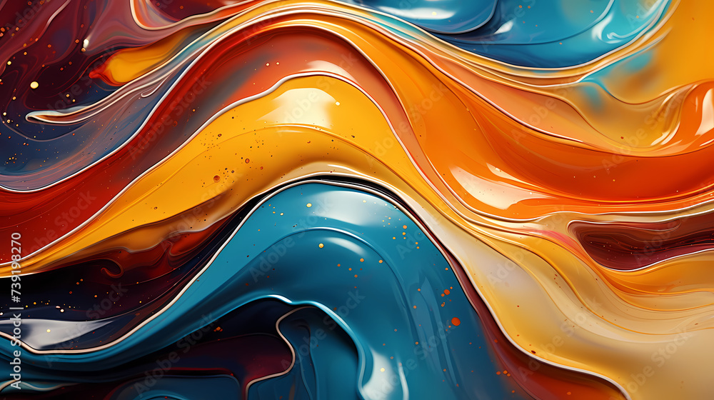 Hand-drawn pictures using ink techniques mixed with flowing paint Stock ...