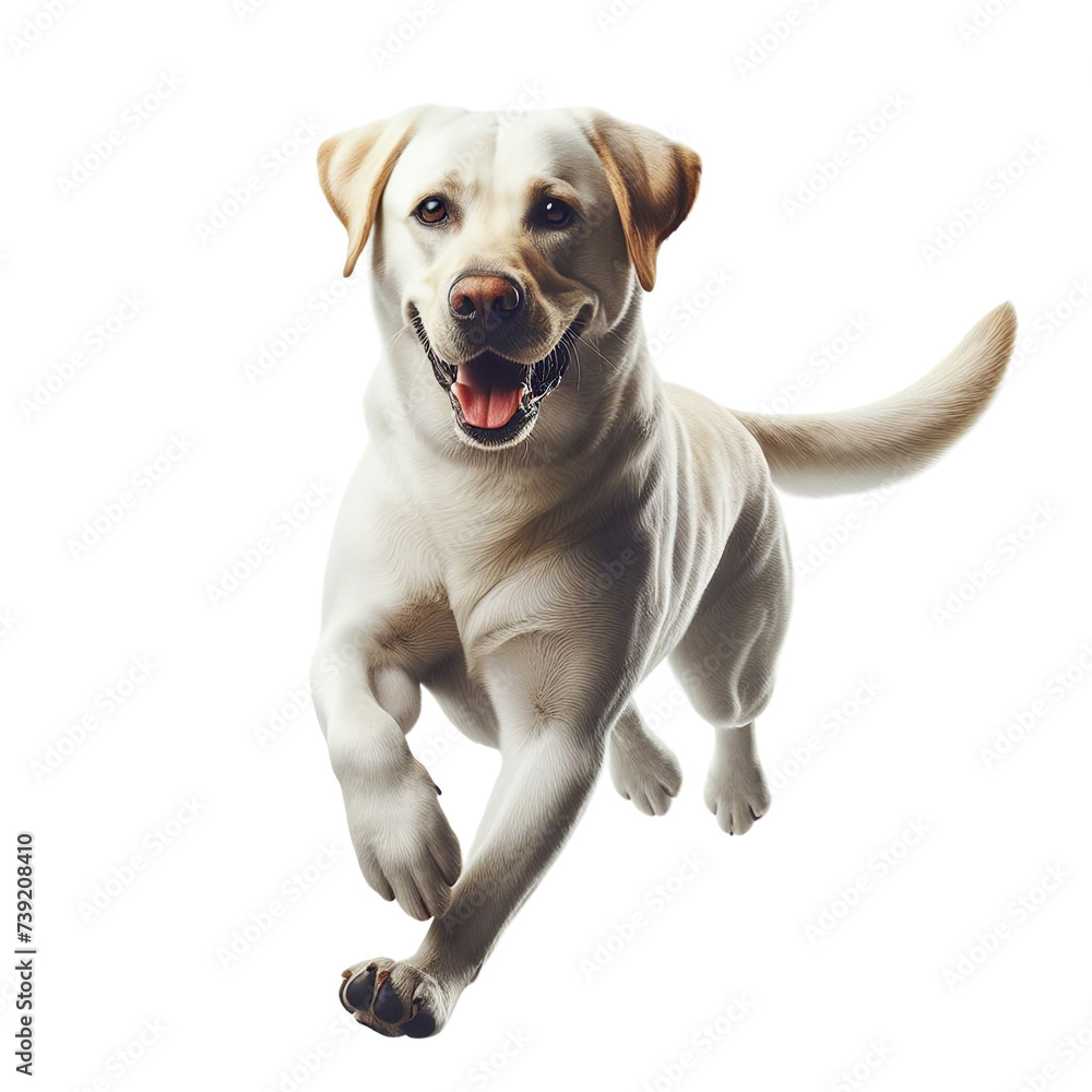 Detailed Labrador Retriever Running on Transparent Background - Clipart ...