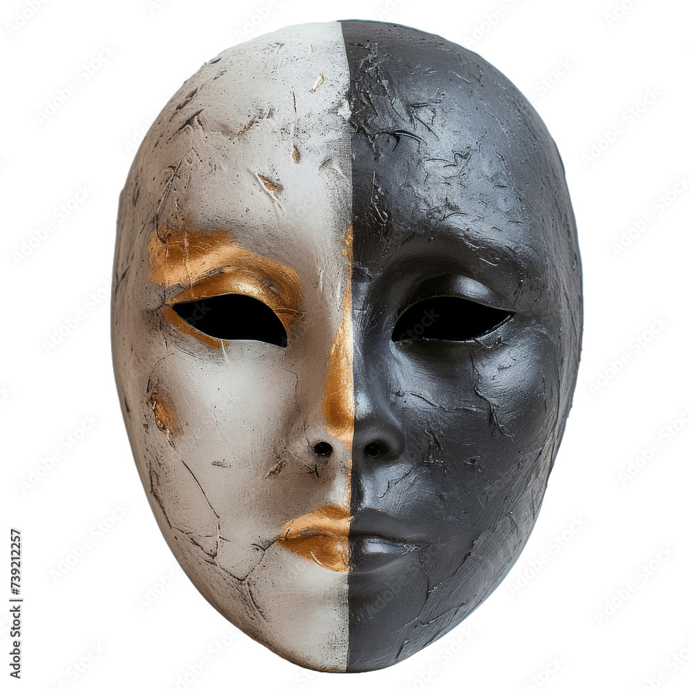 two theatrical masks are good and evil on transparent background, Png ...