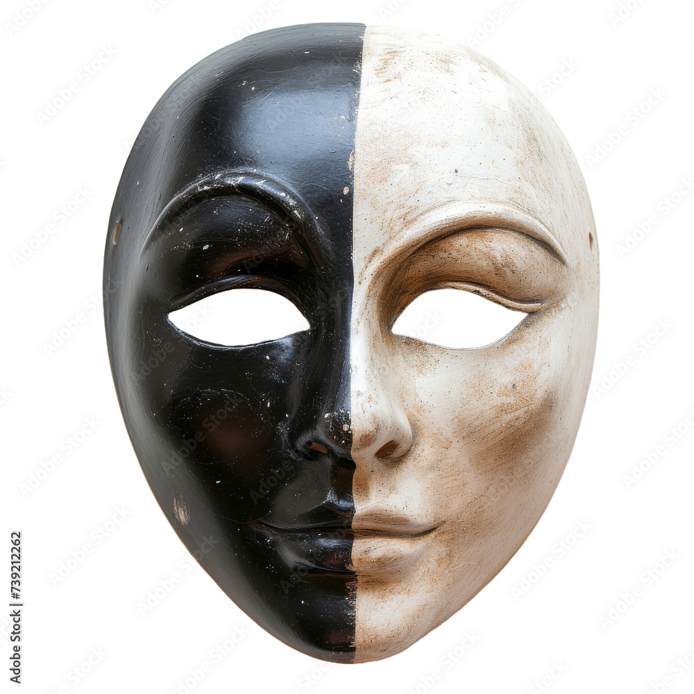 two theatrical masks are good and evil on transparent background, Png ...