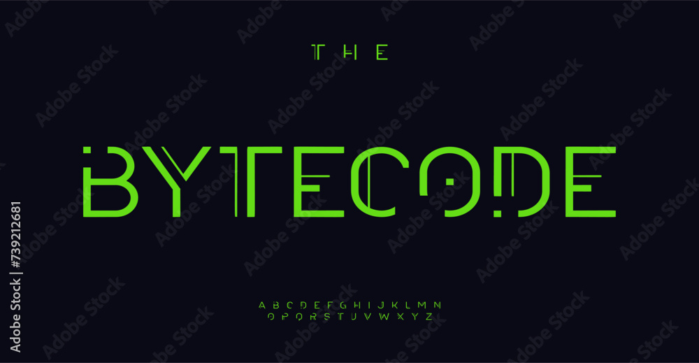Cyberpunk technological font, techno futuristic letters for tech neo ...