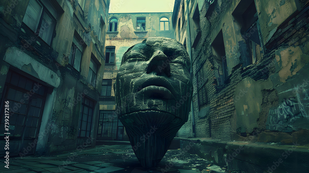 photograph of a deep shadow, dystopian, surreal horror scene. mental ...