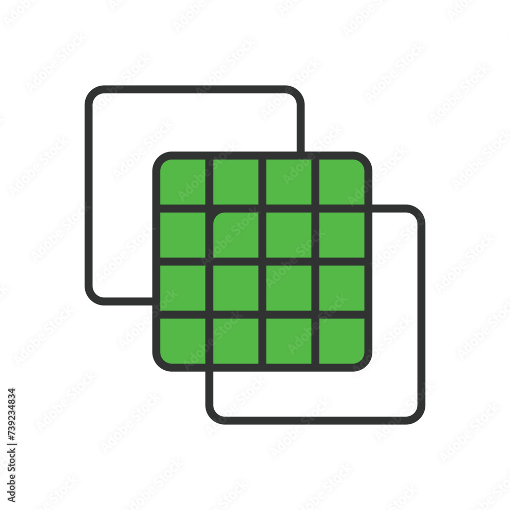 Parts of solar panel photovoltaic system icon in line design, green ...